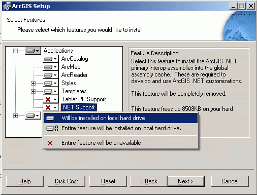 GIS-Lab: Installing .NET support for ArcGIS